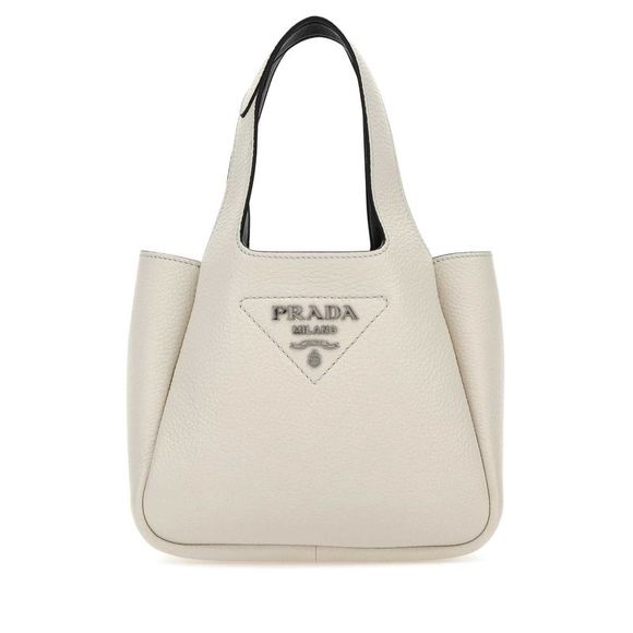 Prada | Bags | Prada White Leather Handbag | Poshmark